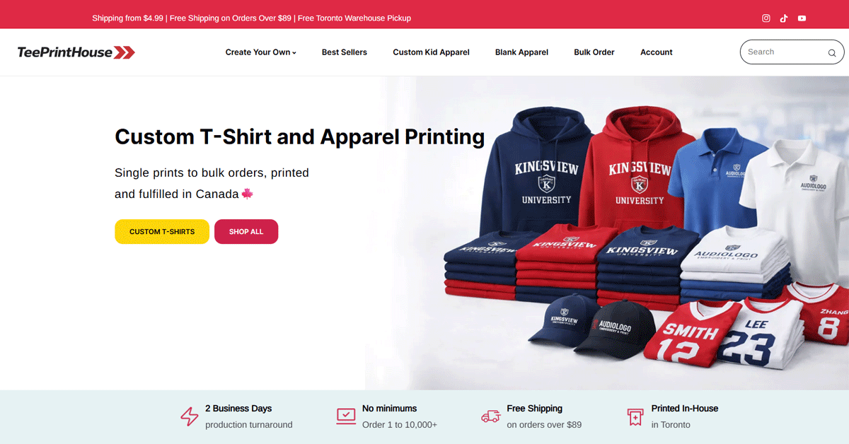 Custom T-Shirt and Apparel Printing in Canada – TeePrintHouse.ca